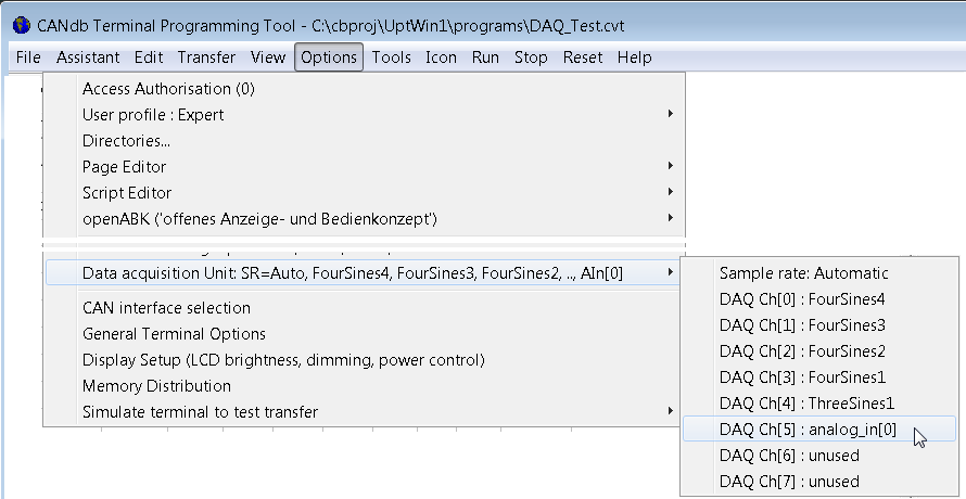 Data Acquisition Unit (in the programmable terminals)